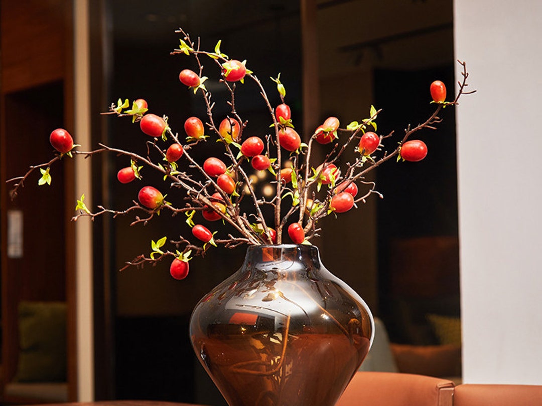 Artificial Cherry Tomato Stem With Young Leaves, Fake Everglades Tomato ...