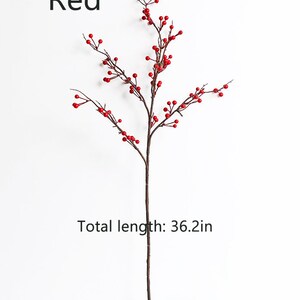 Artificial Berry Long Branch, Holly Red Fruit Stem, Fall Rustic Berry ...