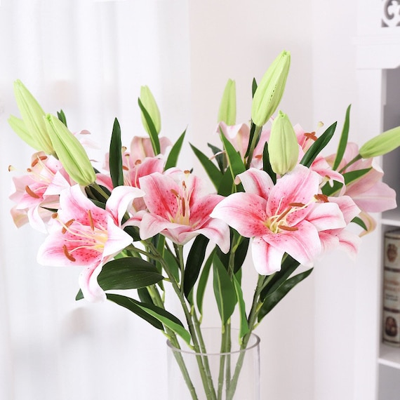 Real Touch Lily Stem With Bud Artificial Flower With Foliage - Etsy