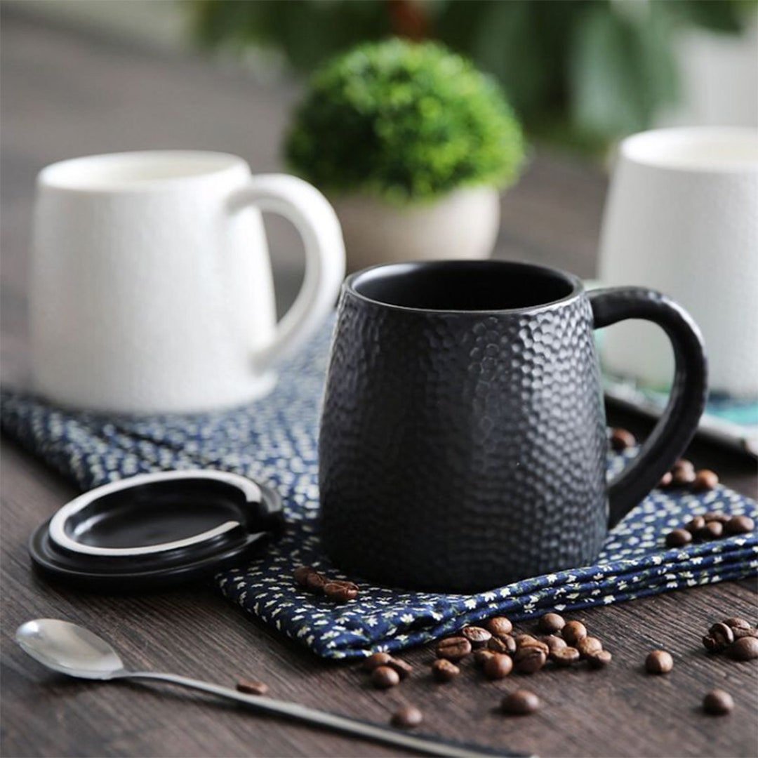 Simple Ceramic Coffee Mug Set Creative With Coaster Ceramic - Etsy