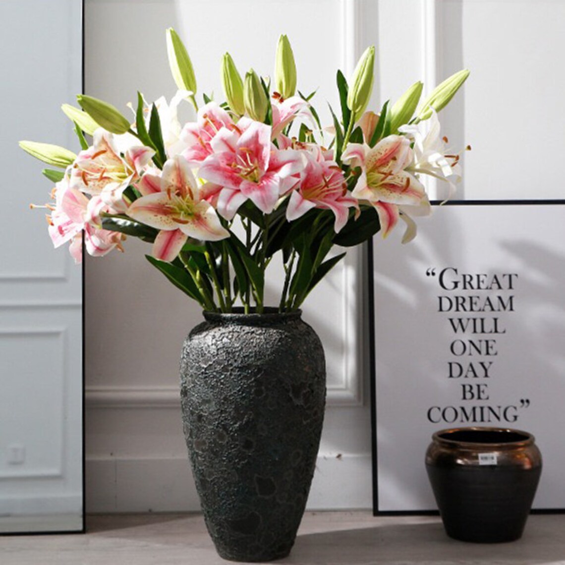 Real Touch Lily Stem With Bud Artificial Flower With Foliage - Etsy