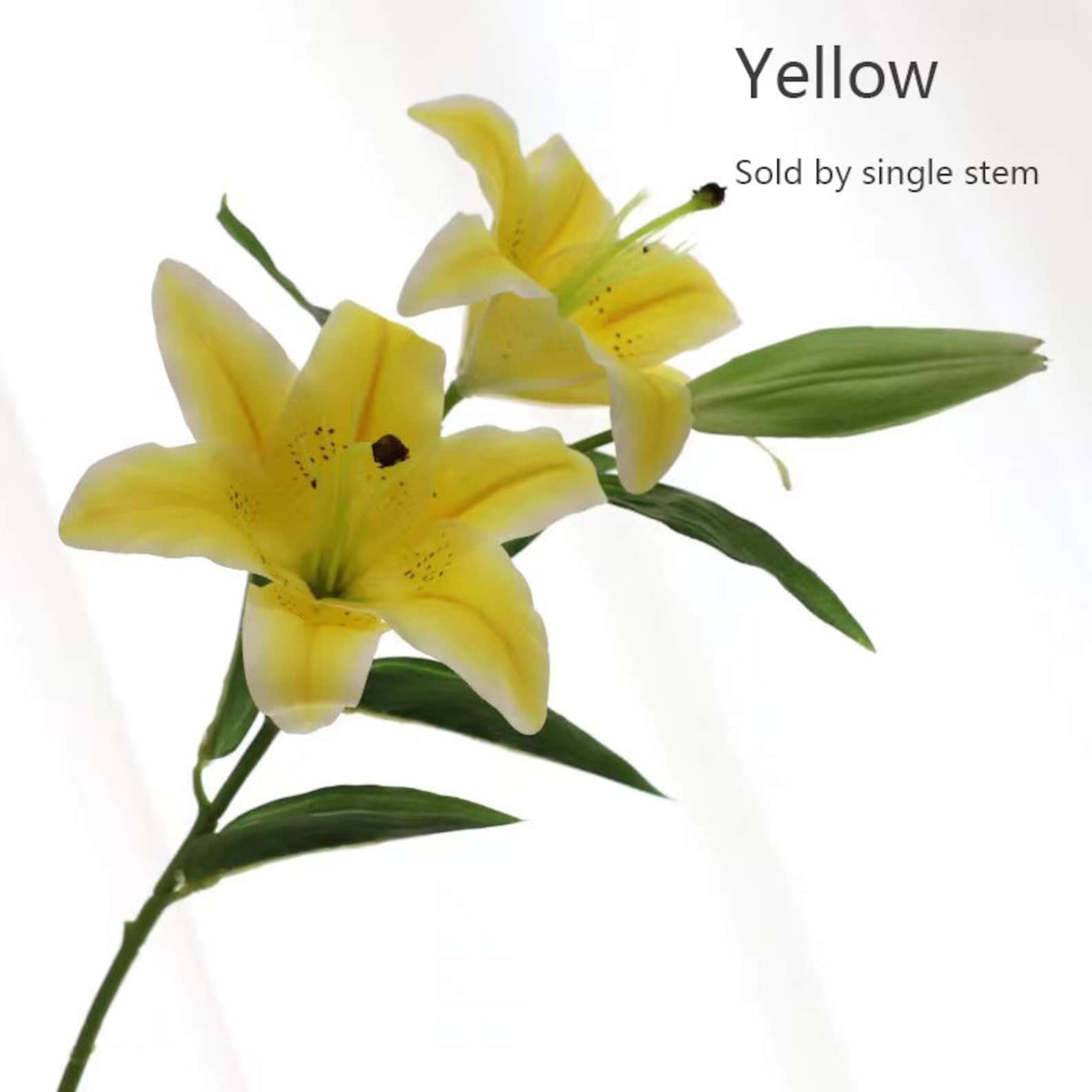 Real Touch Lily Stem With Bud, Artificial Flower With Foliage ...