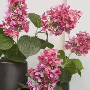 Artificial Hydrangea Spray With Leaves, Fake Flower Craft, Realistic ...