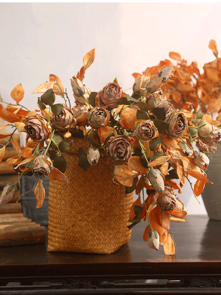 Dried Rose Stems With Buds, Artificial Flower Crafts, Vintage Home ...
