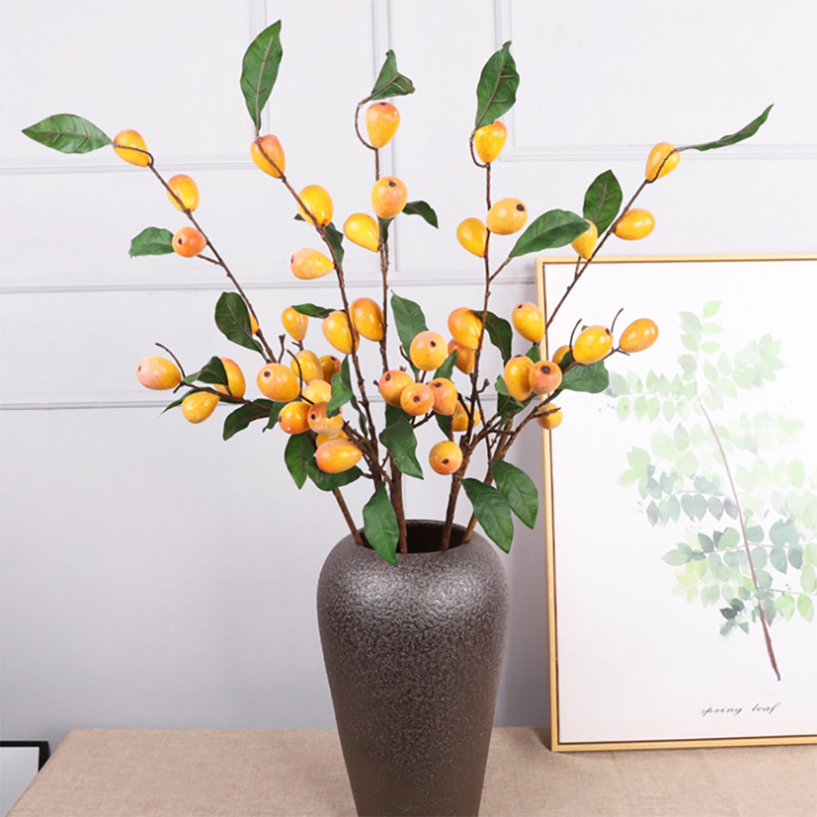 Quality Loquat Long Stem and Foliage Artificial Fruit With - Etsy