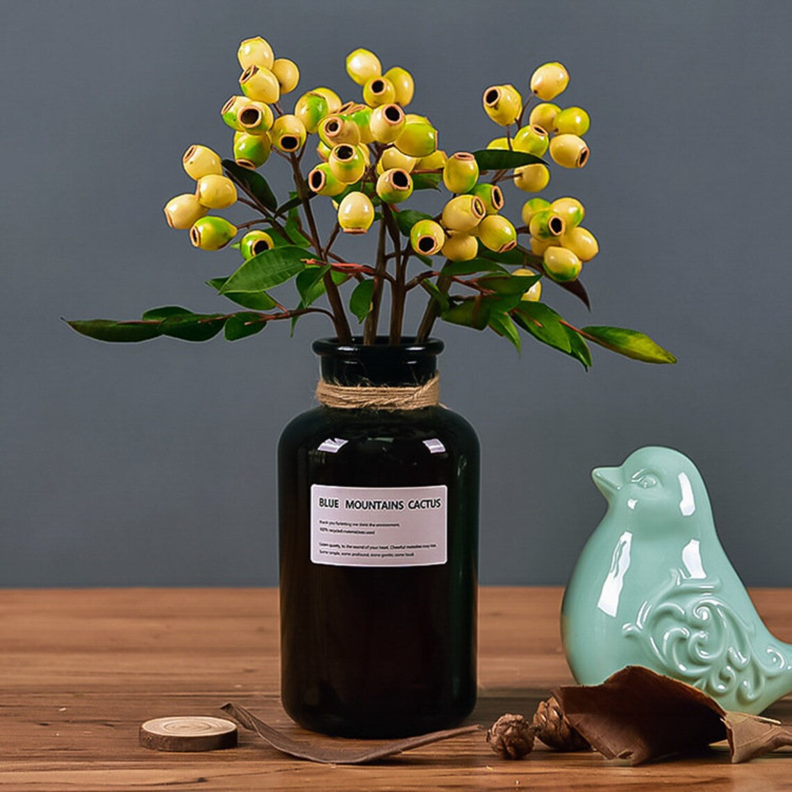 Loquat Fruit Stem With Foliage Artificial Faux Berry Branch - Etsy