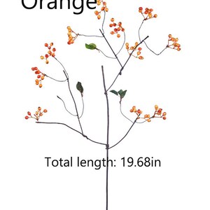 Berry Branch With Foliage, Rustic Small Holly Fruit Craft, Artificial ...