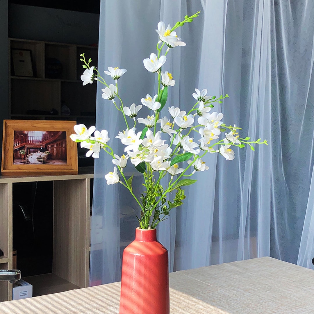 Winter Jasmine Stem With Leaf, Artificial Orchid Flower, Faux Spring ...