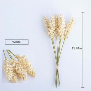 6 Stems Artificial Wheat Bouquet Fake Rice Bundle Faux Sorghum Bunch ...