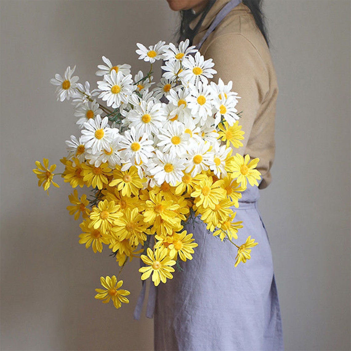 Artificial Daisy Flower Stem Fake Gerbera With Leaf Faux | Etsy