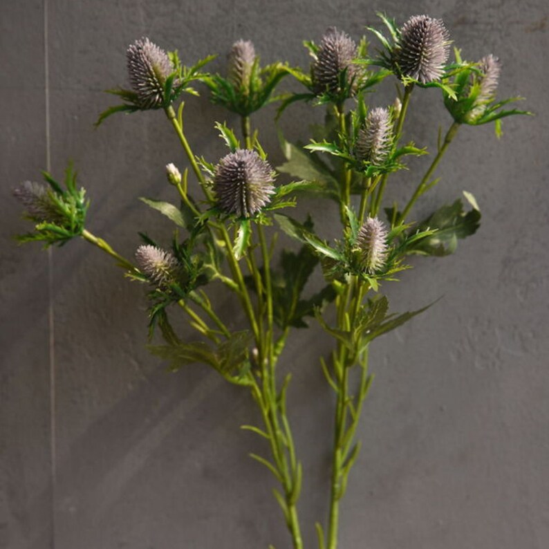Artificial Thistle Flower Stem With Leaf Faux Rustic - Etsy Sweden