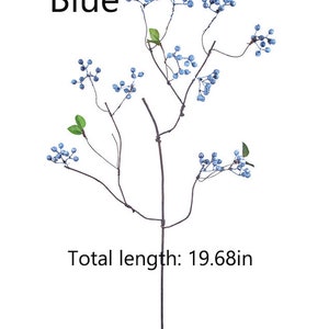 Berry Branch With Foliage, Rustic Small Holly Fruit Craft, Artificial ...