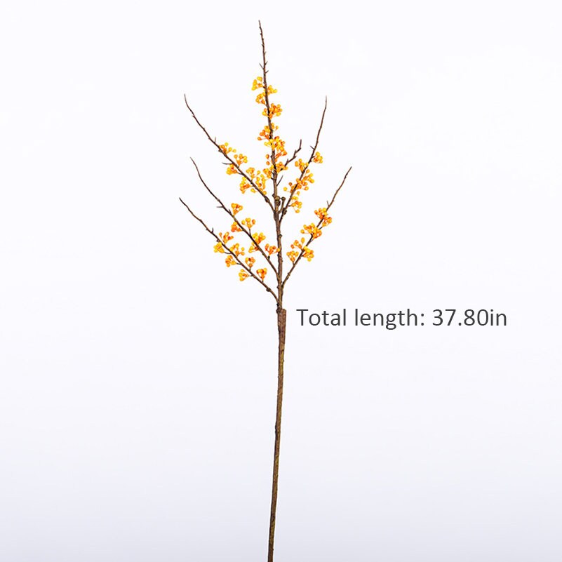 Artificial Yellow Berry Branch Quality Small Fruit Home Lucky ...