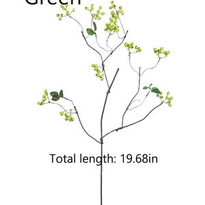 Berry Branch With Foliage, Rustic Small Holly Fruit Craft, Artificial ...