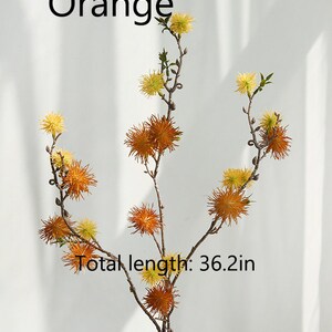 Artificial Thistle Long Stem, Fake Chestnut Branch, Faux Flower Stem ...