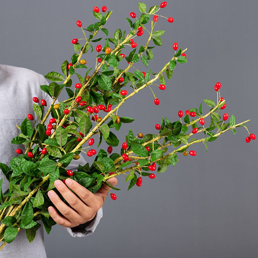 Quality Wolf Berry Branch, Artificial Small Fruit With Foliage, Home ...