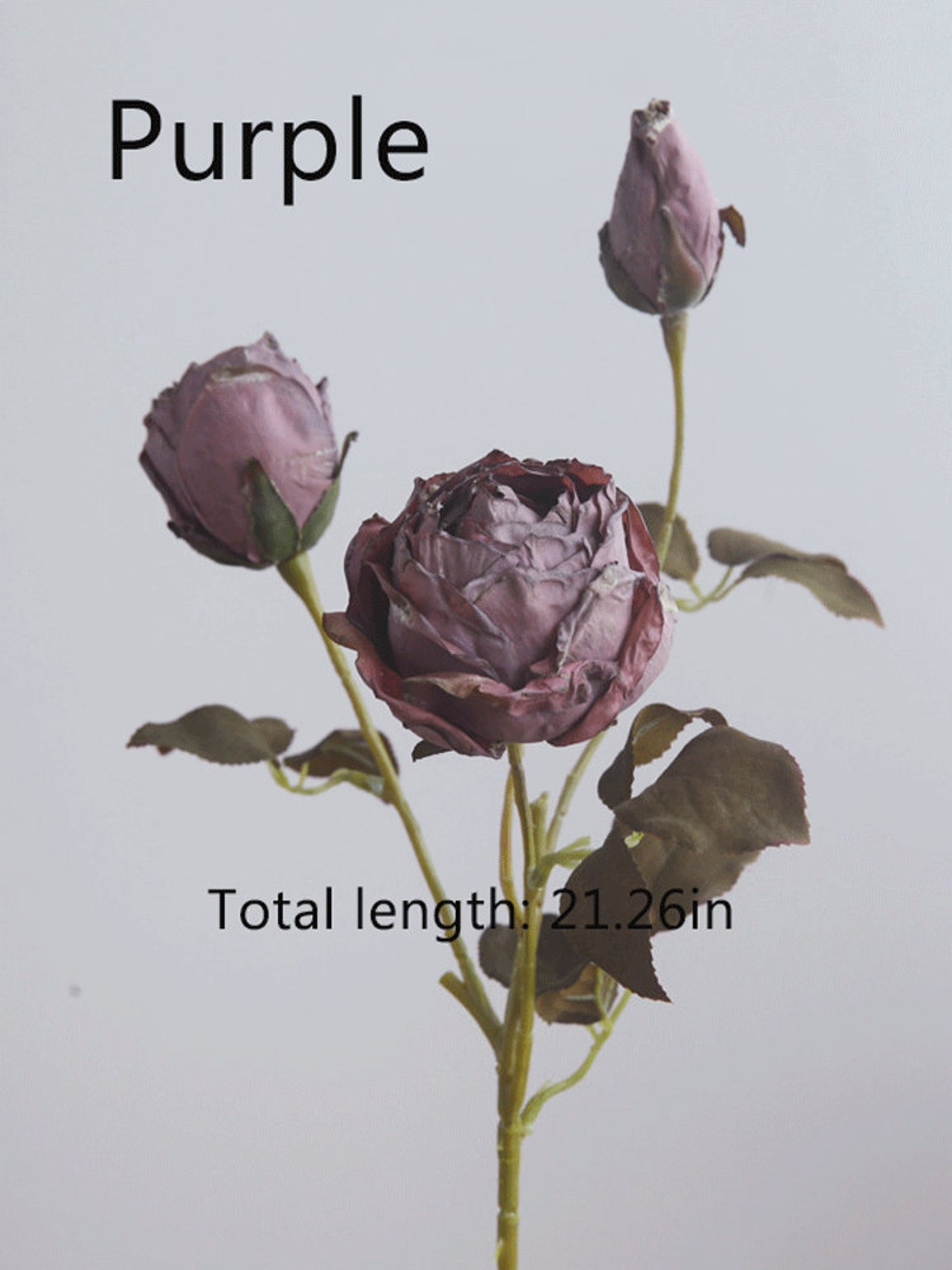 Dried Rose Stems With Buds, Artificial Flower Crafts, Vintage Home ...