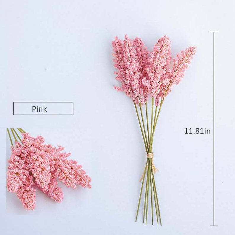 6 Stems Artificial Wheat Bouquet Fake Rice Bundle Faux Sorghum | Etsy