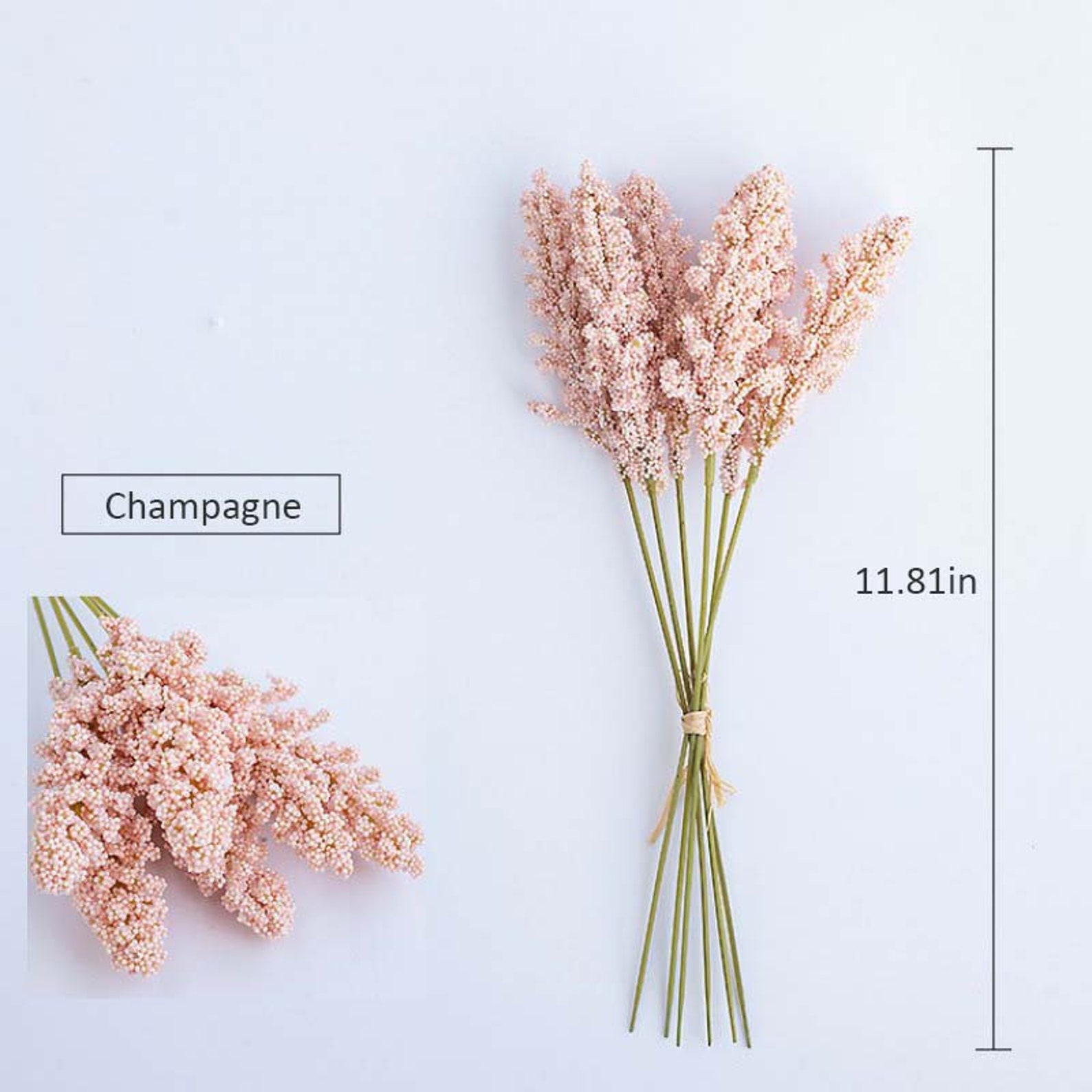 6 Stems Artificial Wheat Bouquet Fake Rice Bundle Faux Sorghum | Etsy