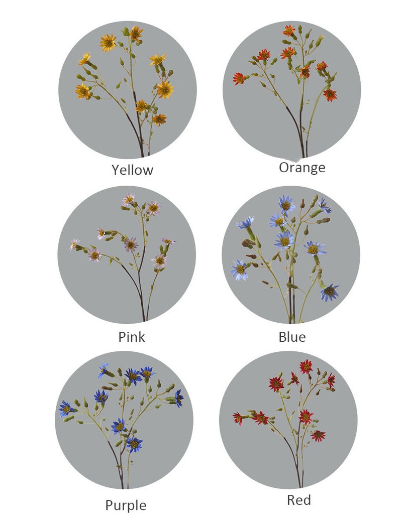 Artificial Turnip Flower With Stem Fake Small Daisy and Bud | Etsy