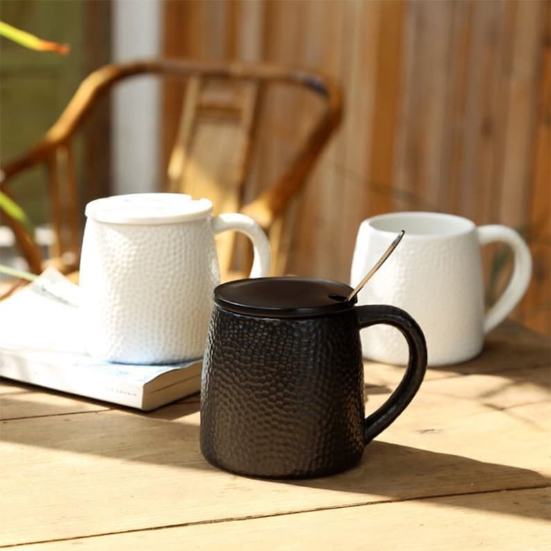 Simple Ceramic Coffee Mug Set Creative With Coaster Ceramic - Etsy