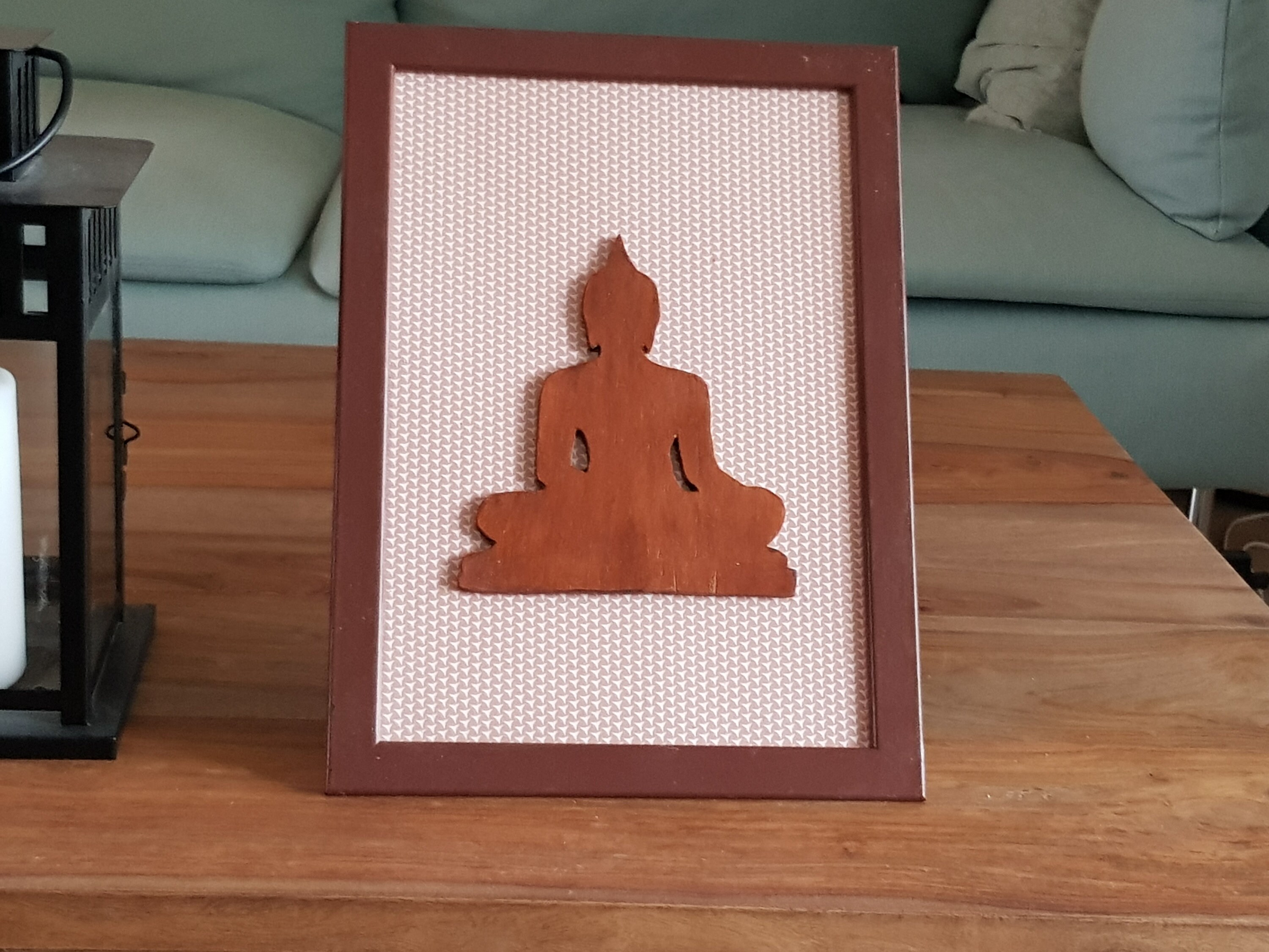 Buddha Teak-coloured Frame on a Beige Background - Etsy UK