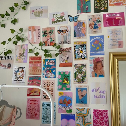 Vintage Retro Aesthetic Wall Collage 40 Physical Prints Etsy