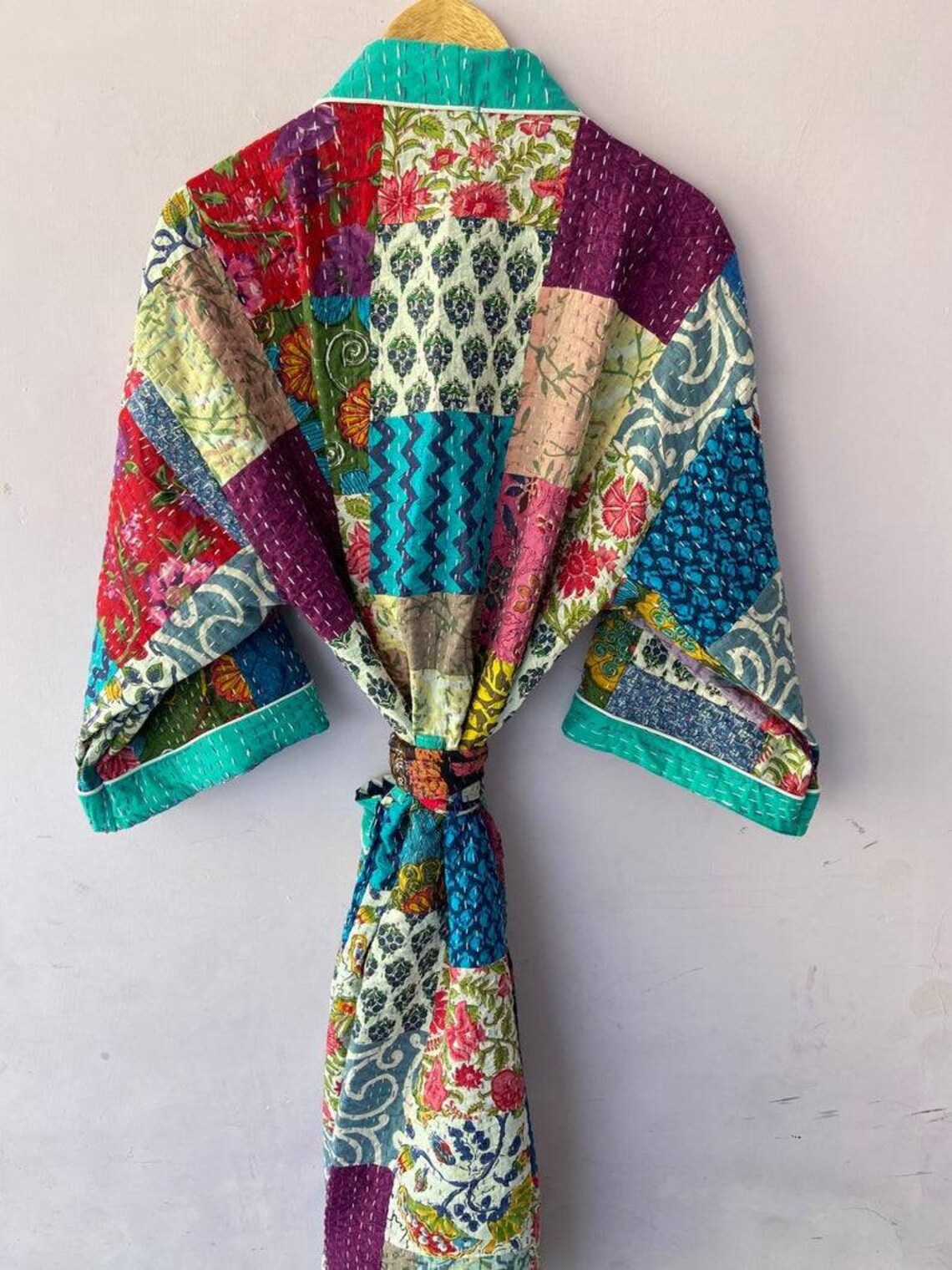 New patchwork cotton kimono kantha work Kimono Cotton | Etsy