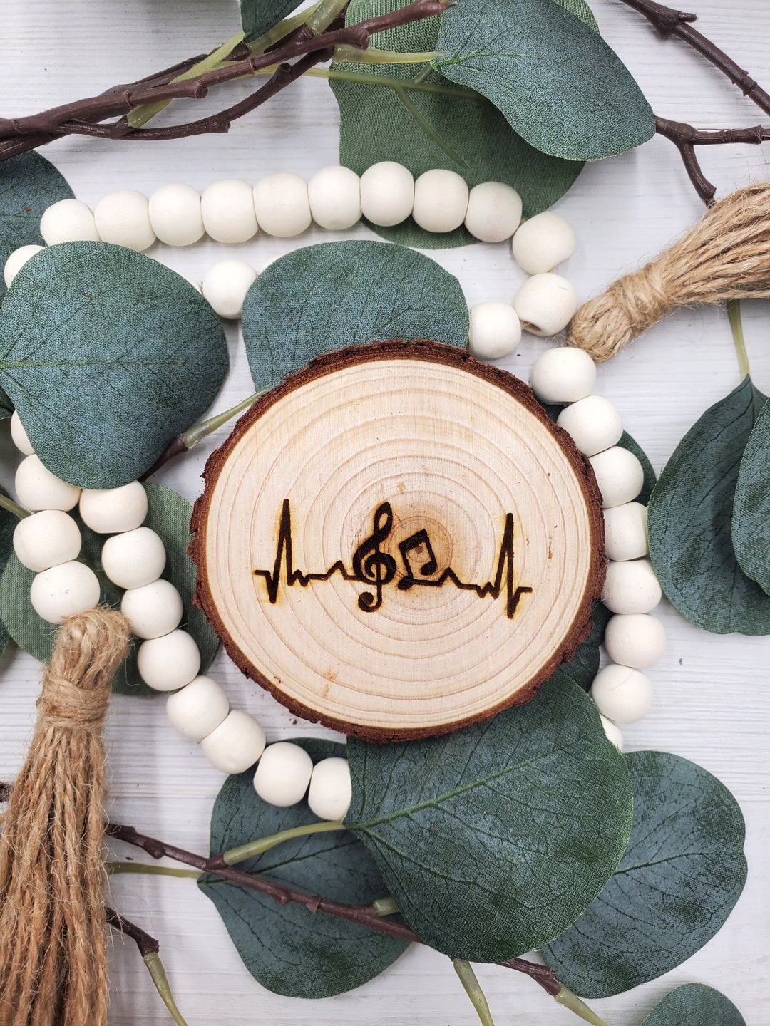 Music Heartbeat Wooden Magnets Music Magnets Wood Slice - Etsy