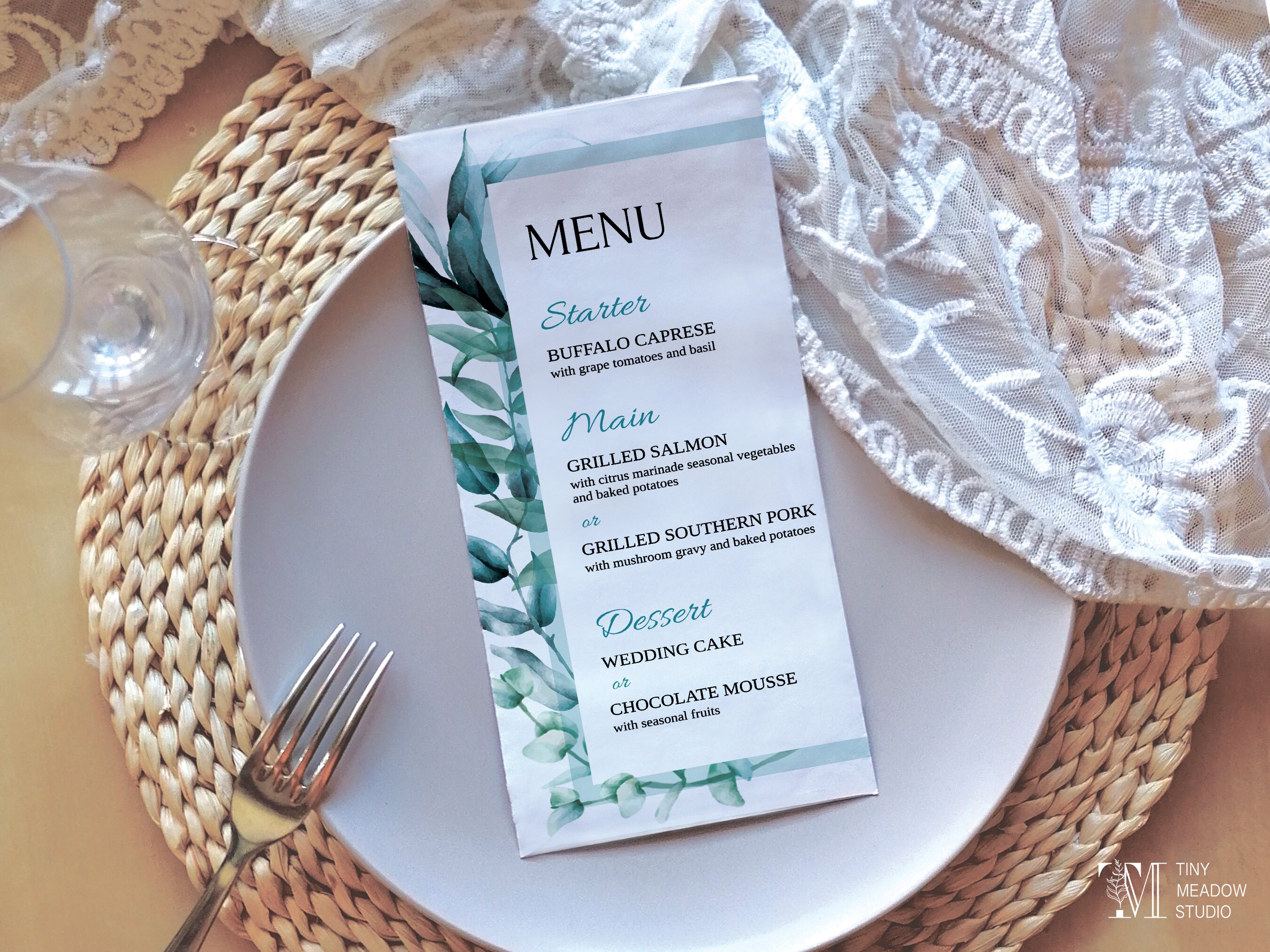 Blue Printable Menu Editable Floral Menu Romantic Dinner - Etsy Australia