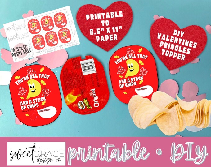 INSTANT DOWNLOAD Printable Chips Pringles Valentines You're All That ...