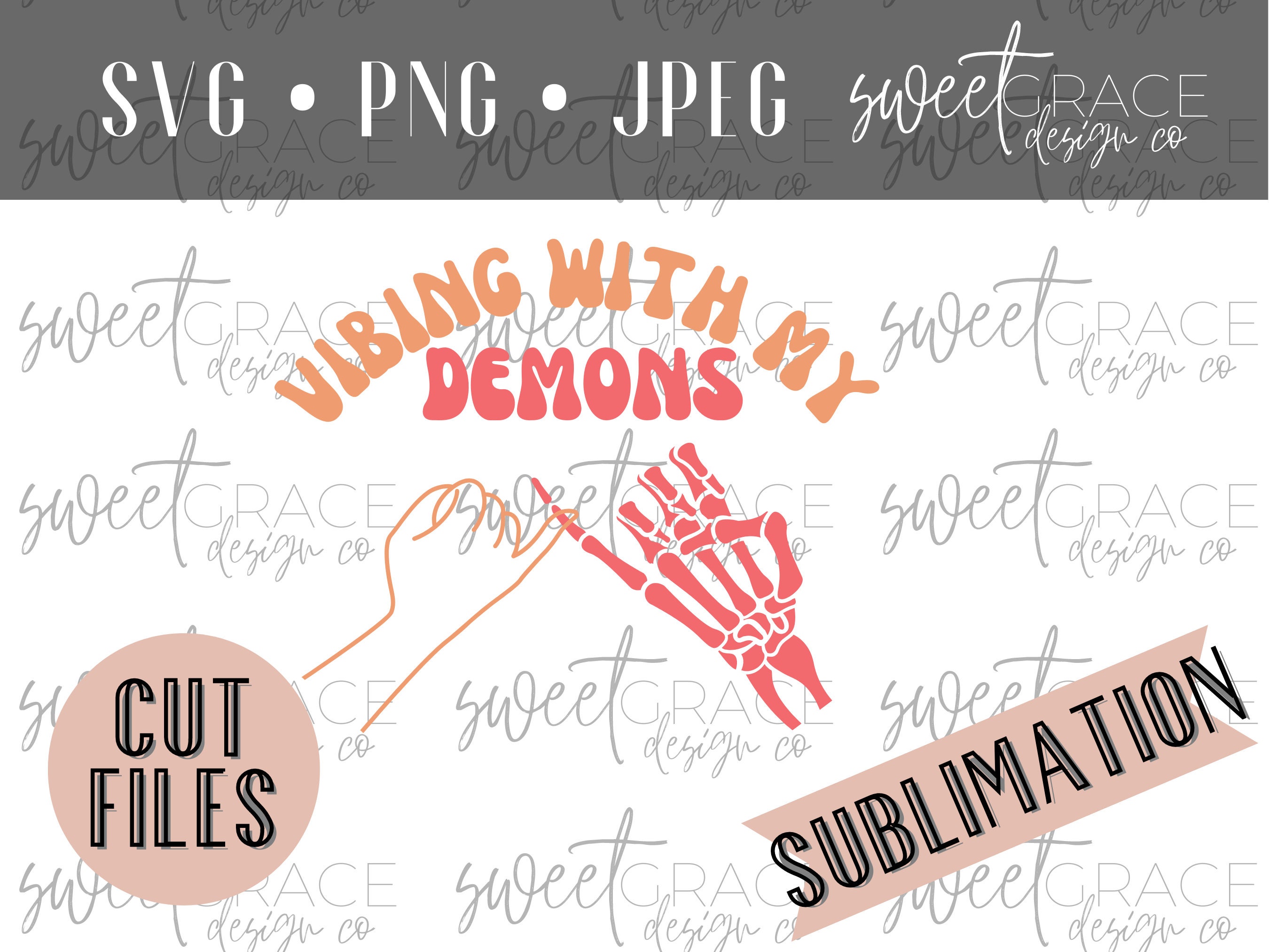 Vibing With My Demons Svg Skeleton Hand Svg Vibing With My | Etsy