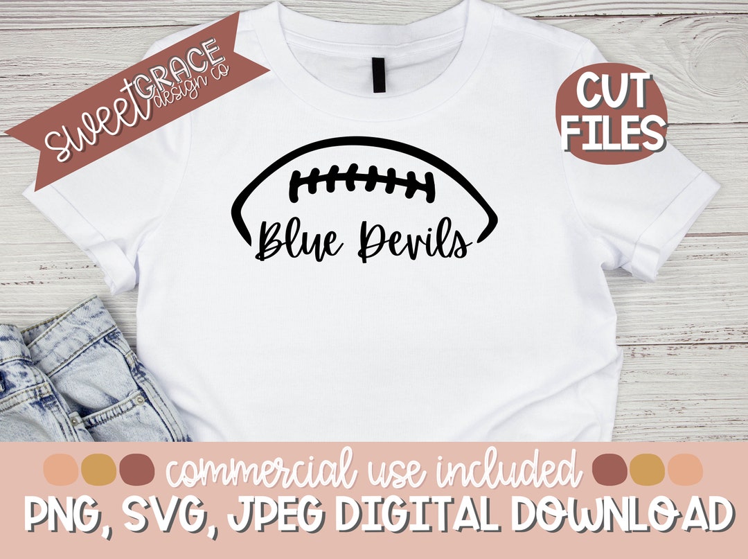Blue Devils Svg, Football Blue Devils High School Svg. T-shirt Design ...