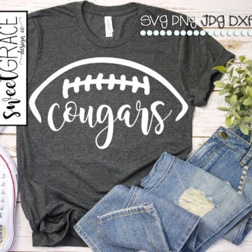 Cougars Mascot Football High School College Shirt Svg Instant - Etsy