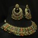 Elegant Traditional Moti and Brass Indian Jewelry Set, With Multi Stone ...