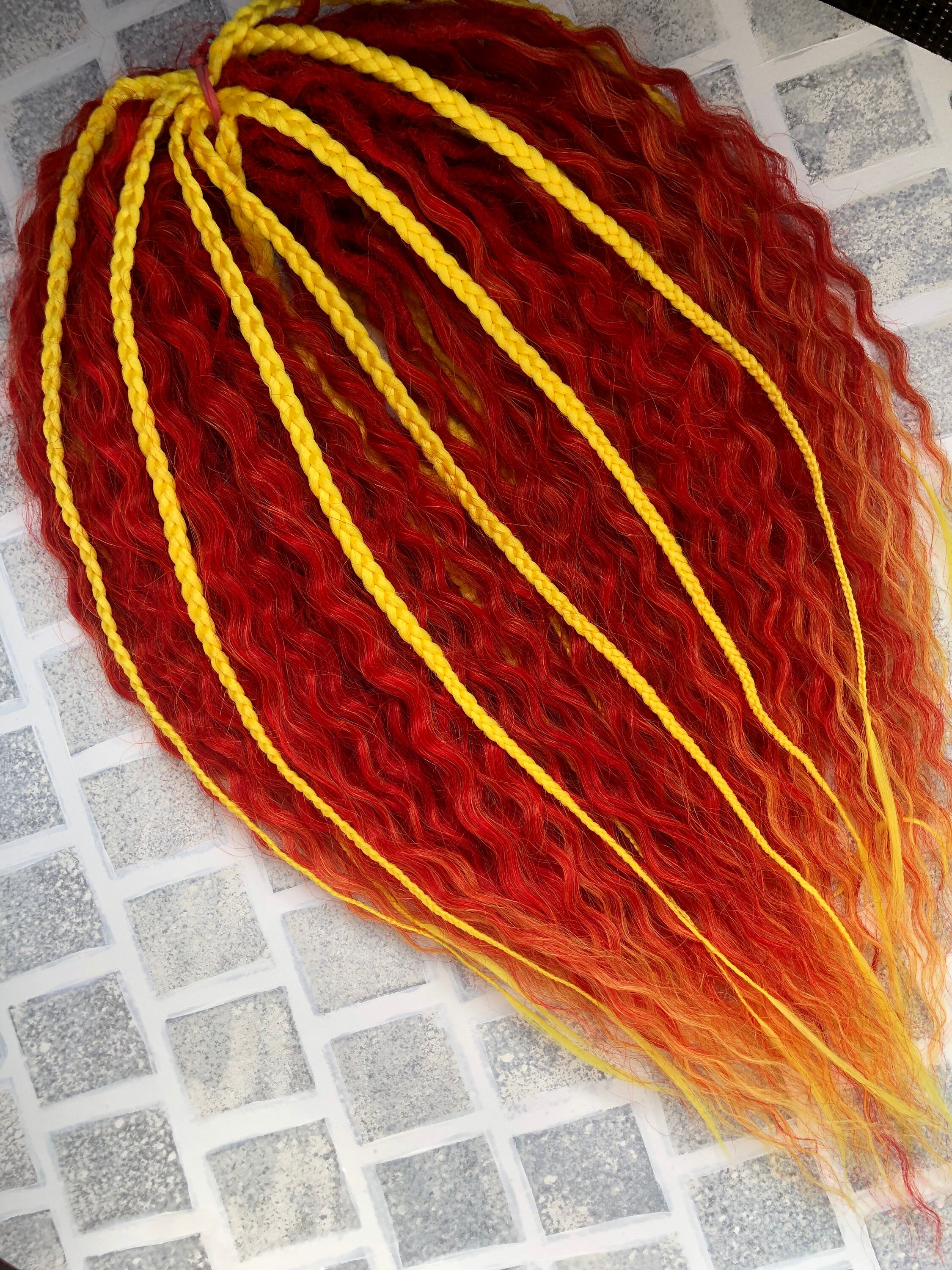 Hot Red De Dreads Wave Dreads Set Dreads With Braids Curly - Etsy