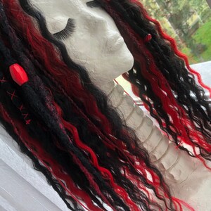 Black Red Wave Dreads DE Dreads Ombre Dreads Braids and - Etsy