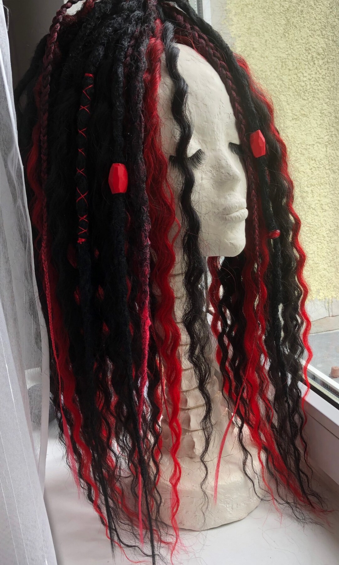 Black Red Wave Dreads DE Dreads Ombre Dreads Braids and - Etsy