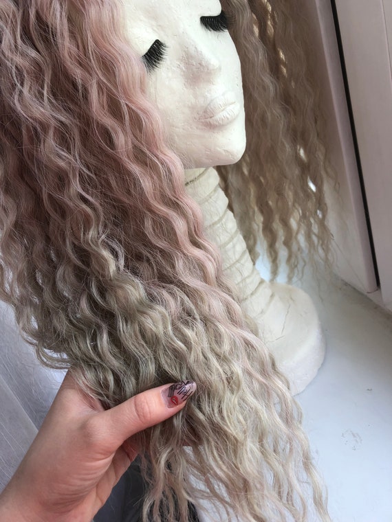Light Pink Blonde Ombre Dreads Wave Dreads Ombre Curly - Etsy