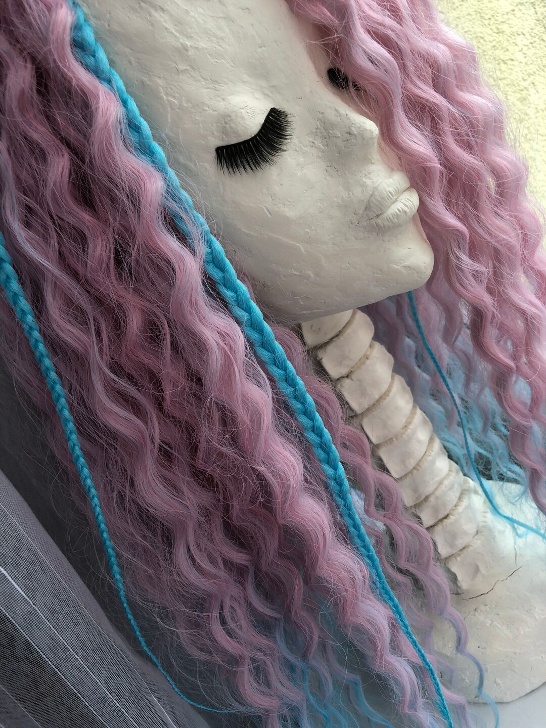 Pink De Dreads, Wave Dreads, Braids, Pink With Blue, Double Ended ...