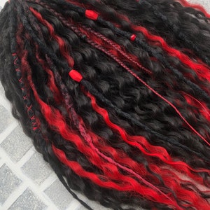Black Red Wave Dreads DE Dreads Ombre Dreads Braids and - Etsy