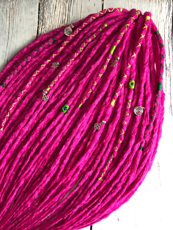 Pink Dreads DE Dreads Hot Plum Dreadlocks Crochet Dreads - Etsy