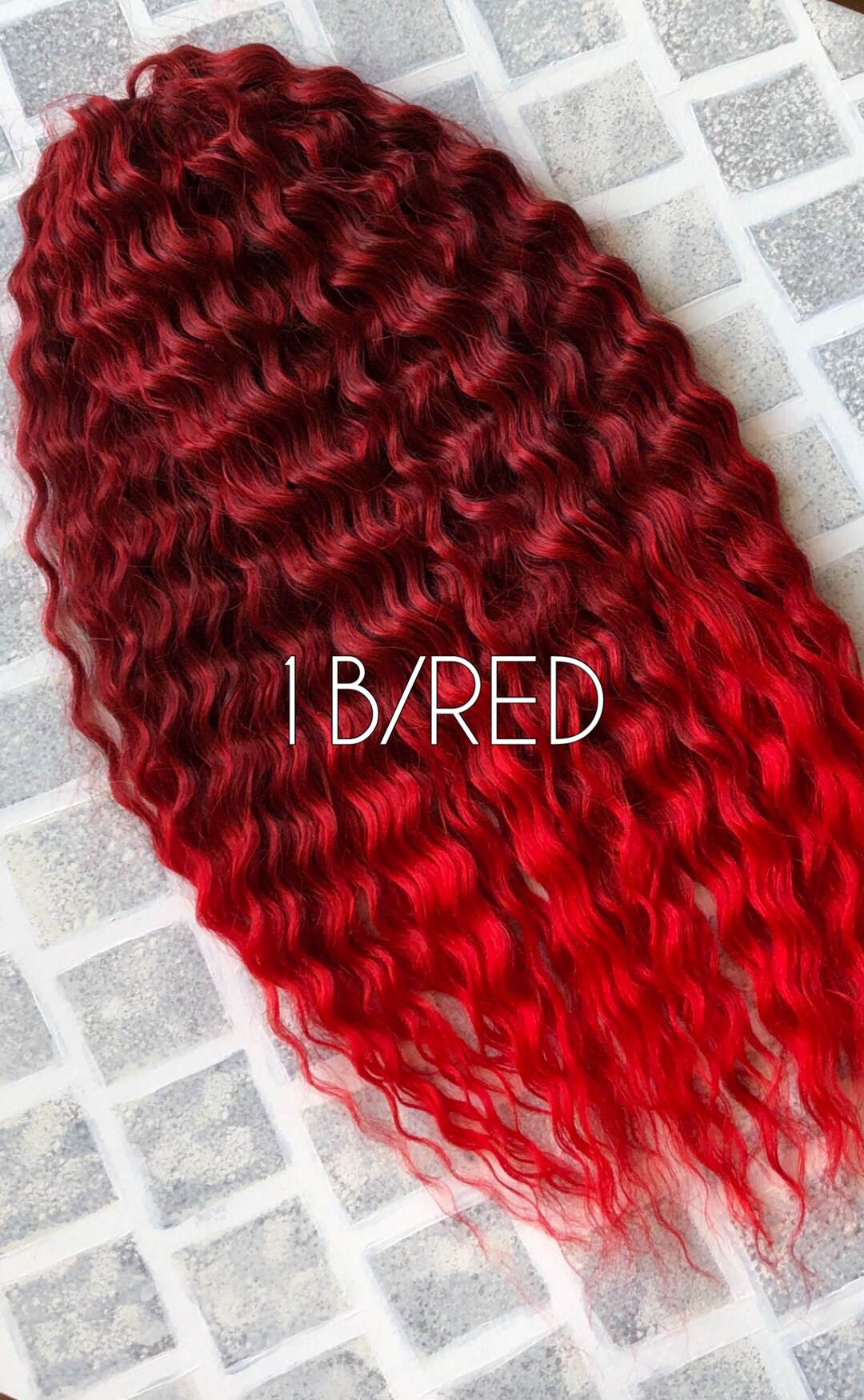 Curly Hair Ariel,ombre Red Hair, Hair Extensions, Redhead Kanekalon ...