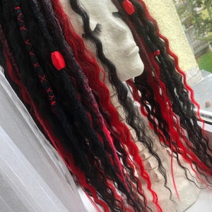 Black Red Wave Dreads DE Dreads Ombre Dreads Braids and - Etsy
