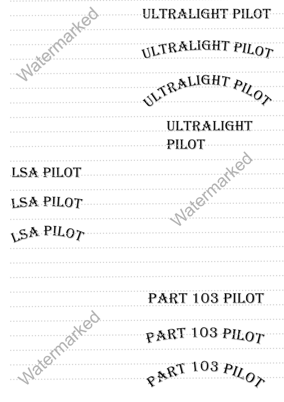 Pilot, LSA, Ultralight Aircraft, Labels - Etsy