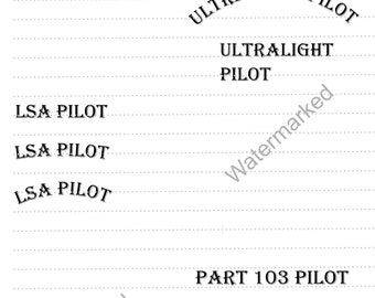 Pilot LSA Ultralight Aircraft Trike Labels - Etsy