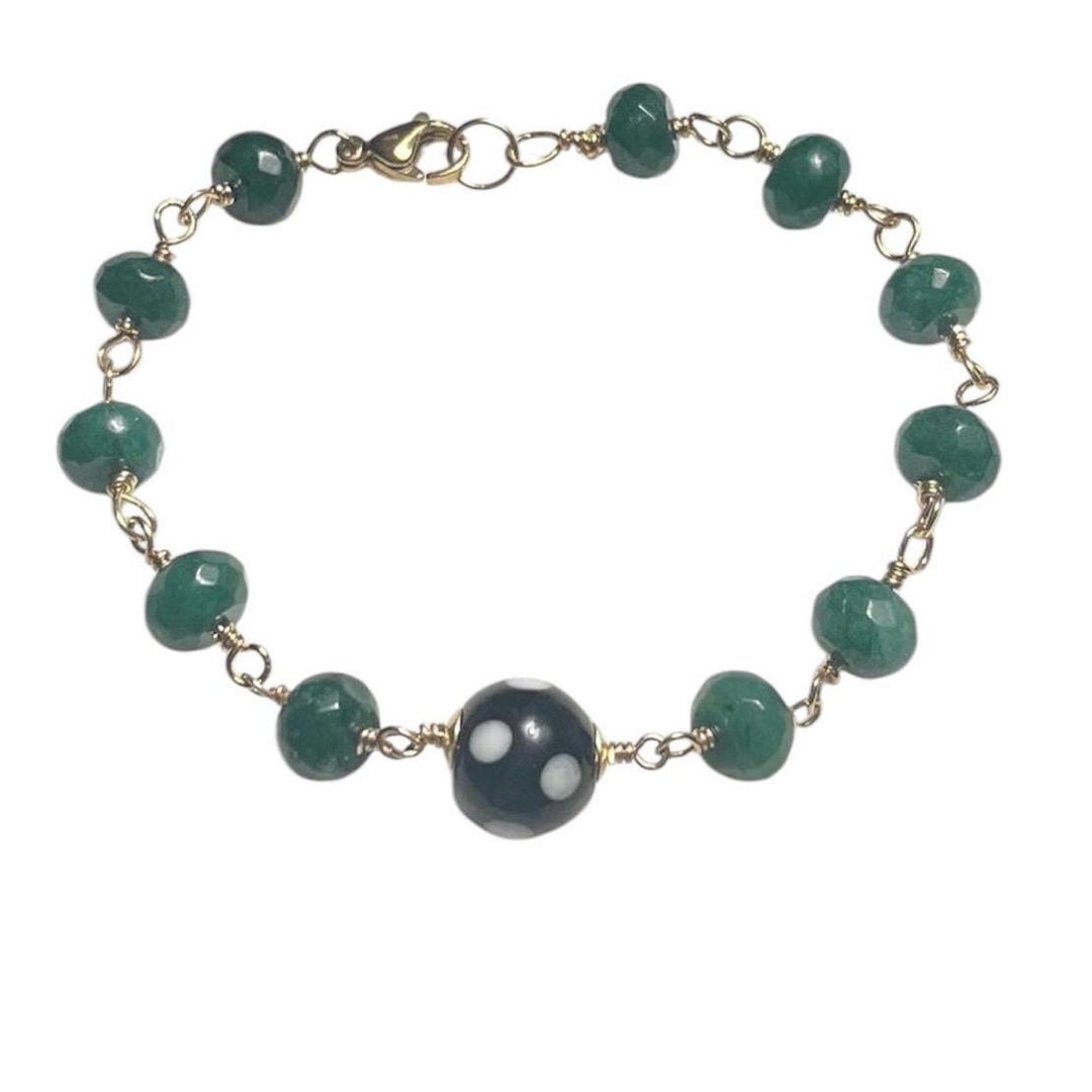 Emerald Green Conta Di Ojo Bracelet L May Birthstone - Etsy