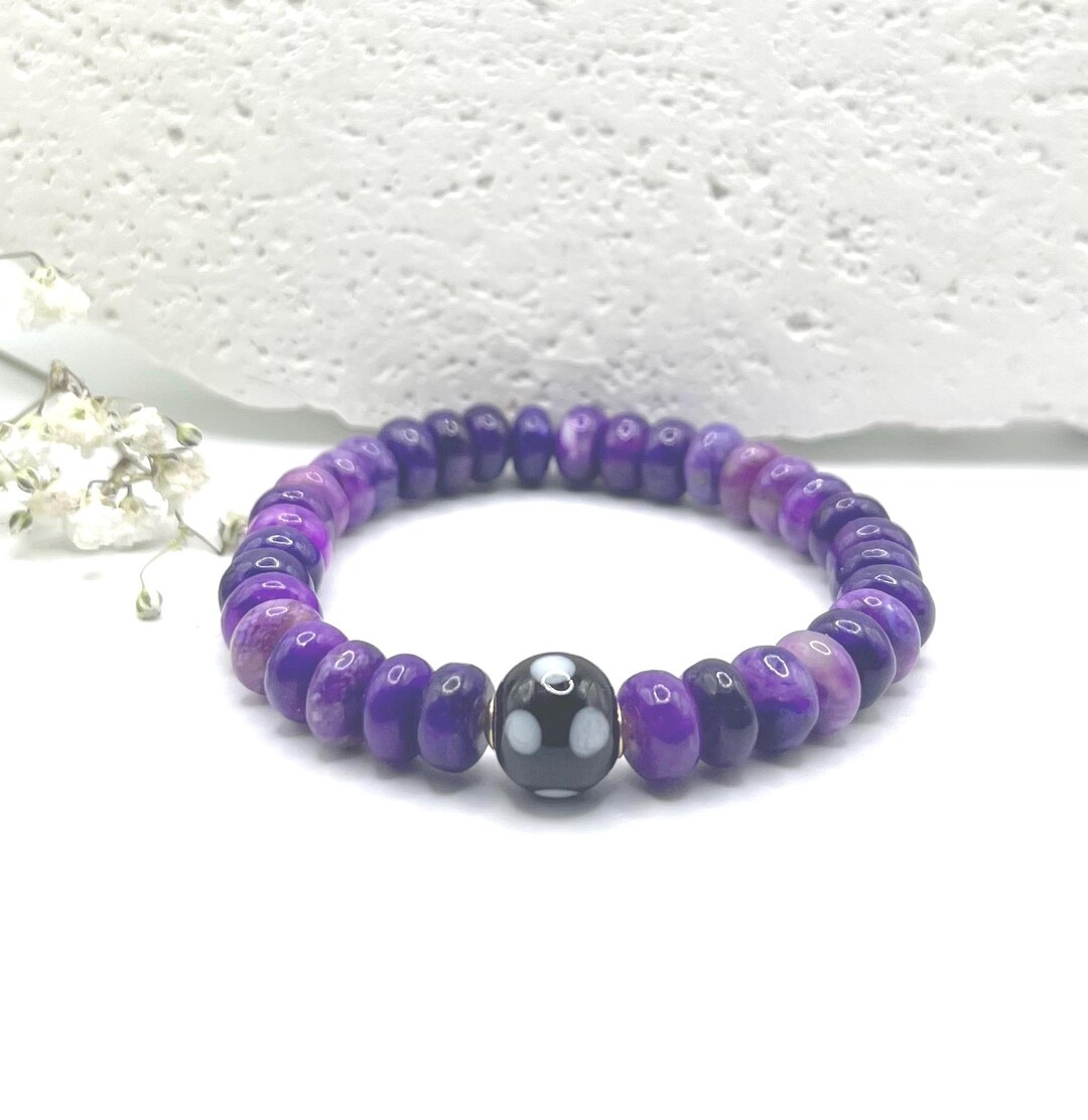 Purple Sugilite Conta Di Ojo Bracelet - Etsy