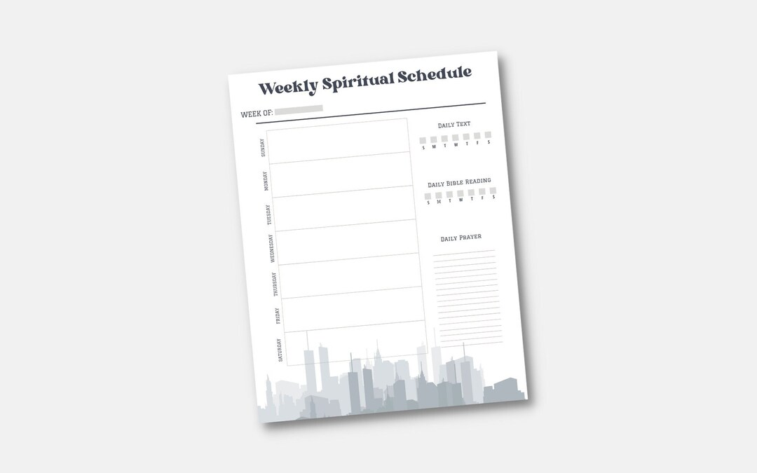 Weekly Spiritual Schedule - City Skyline - Etsy