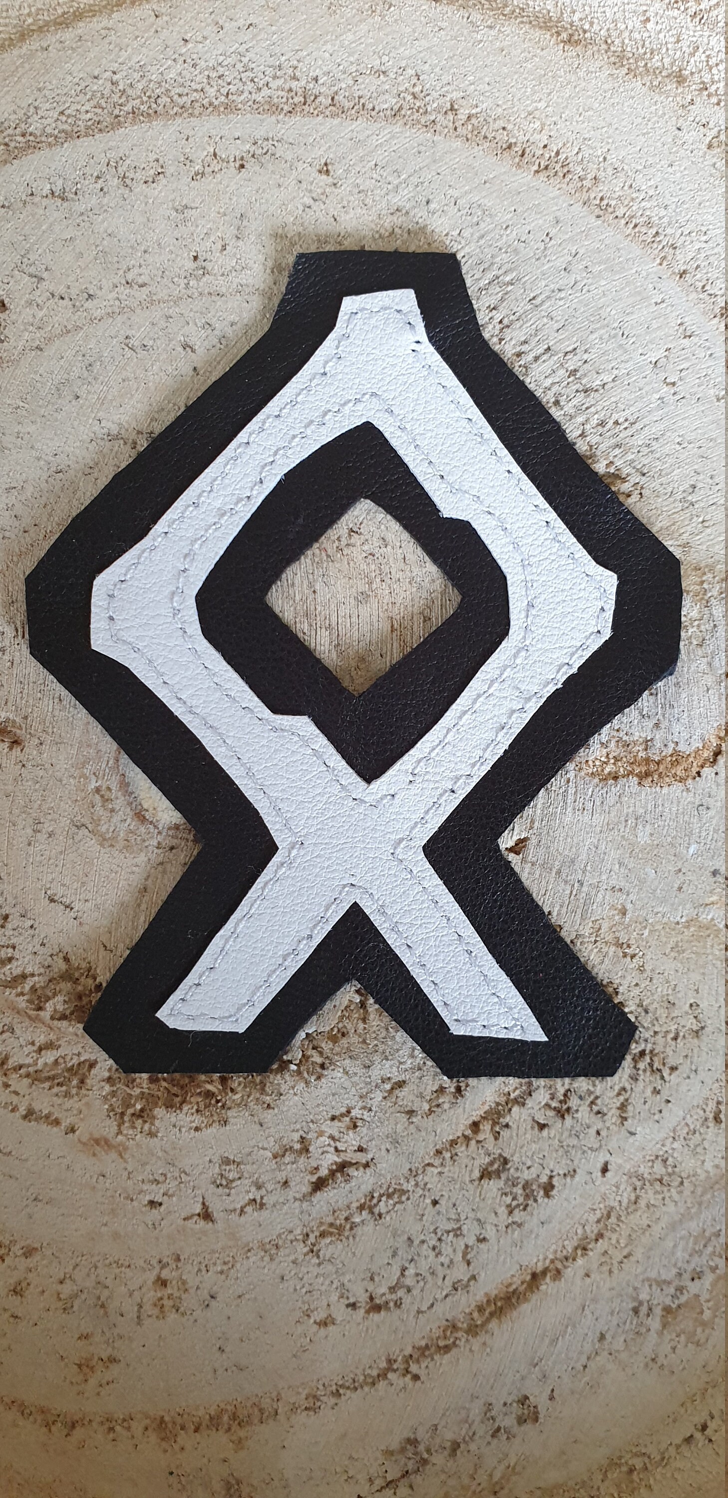 OTHALA Rune Made of Fine Glove Leather Patch in Black and White ...
